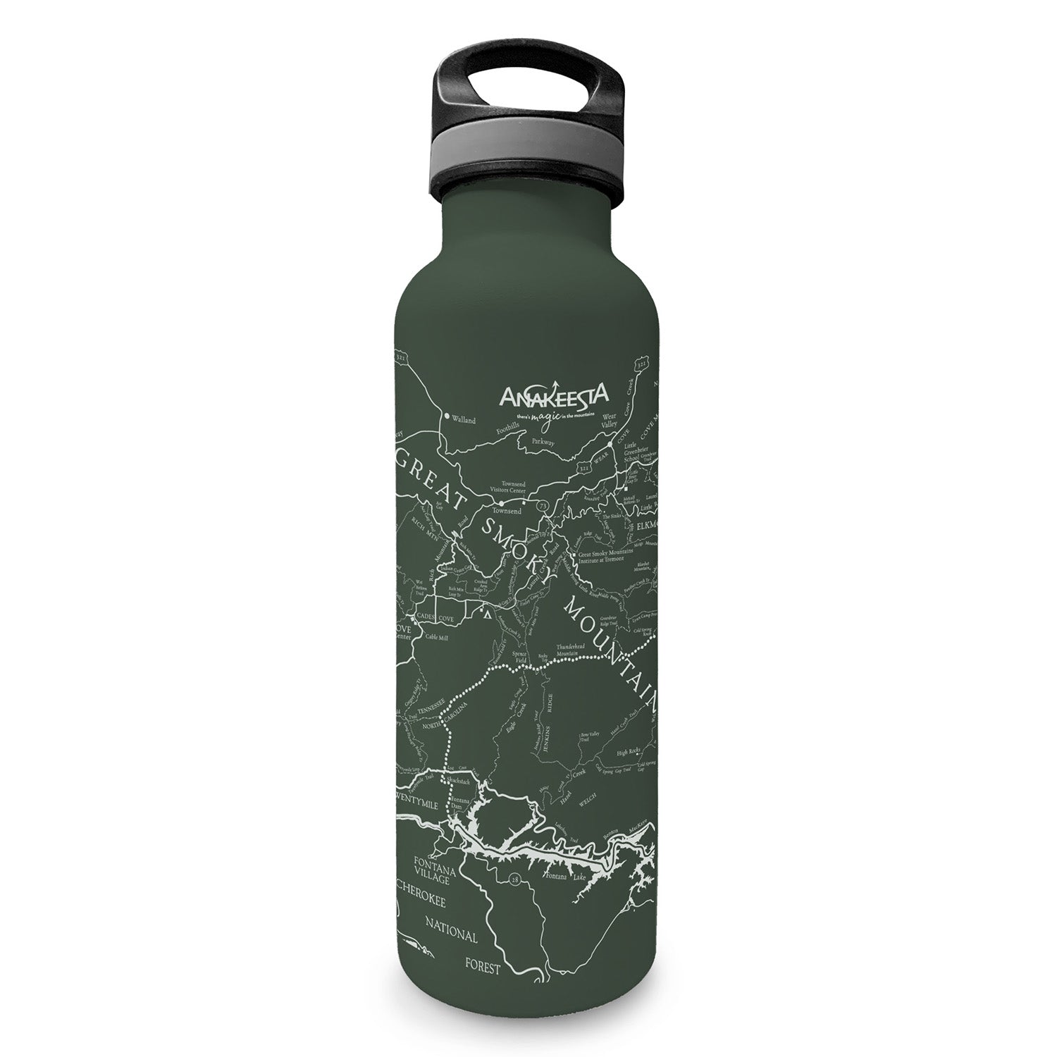 Line Map Water Bottle – Anakeesta